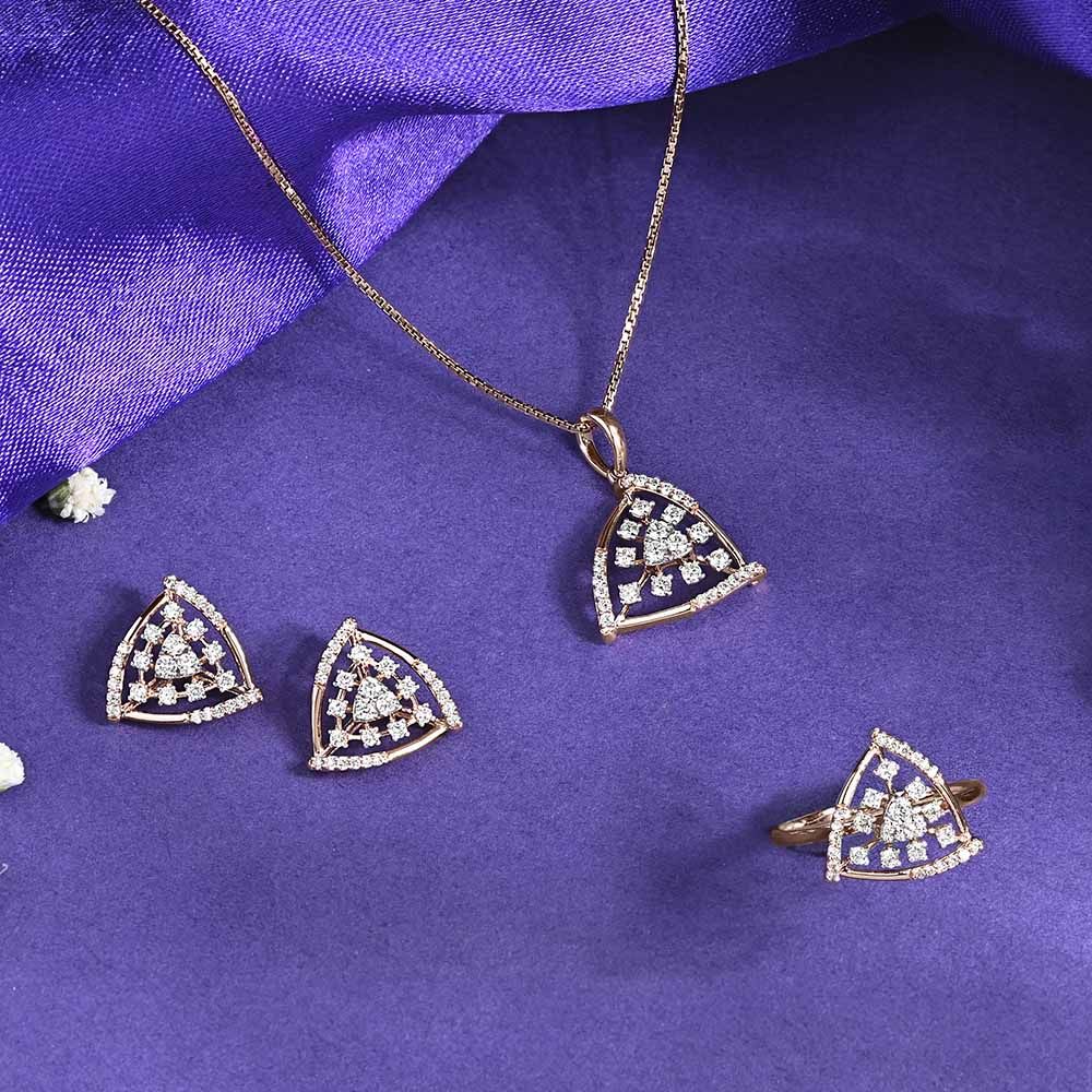 Buy Cherished Geometric Diamond Pendant Set OBX24043-D400X0B Online at ...