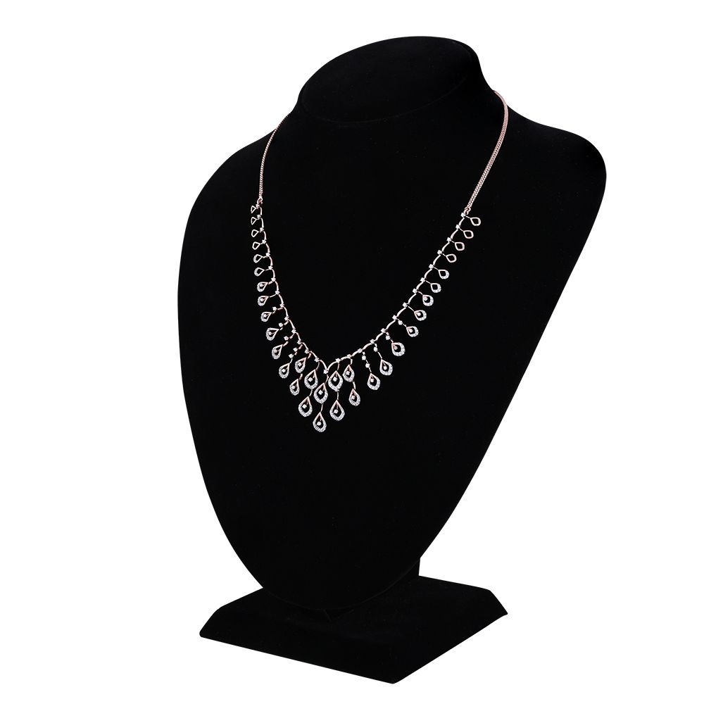 Buy Sparkling Peacock Design Astra Diamond Necklace Set ANS24A09 ...