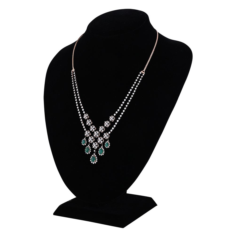 Buy Scintillating Floral Astra Diamond Necklace Set ANS24A11-D924X0B ...