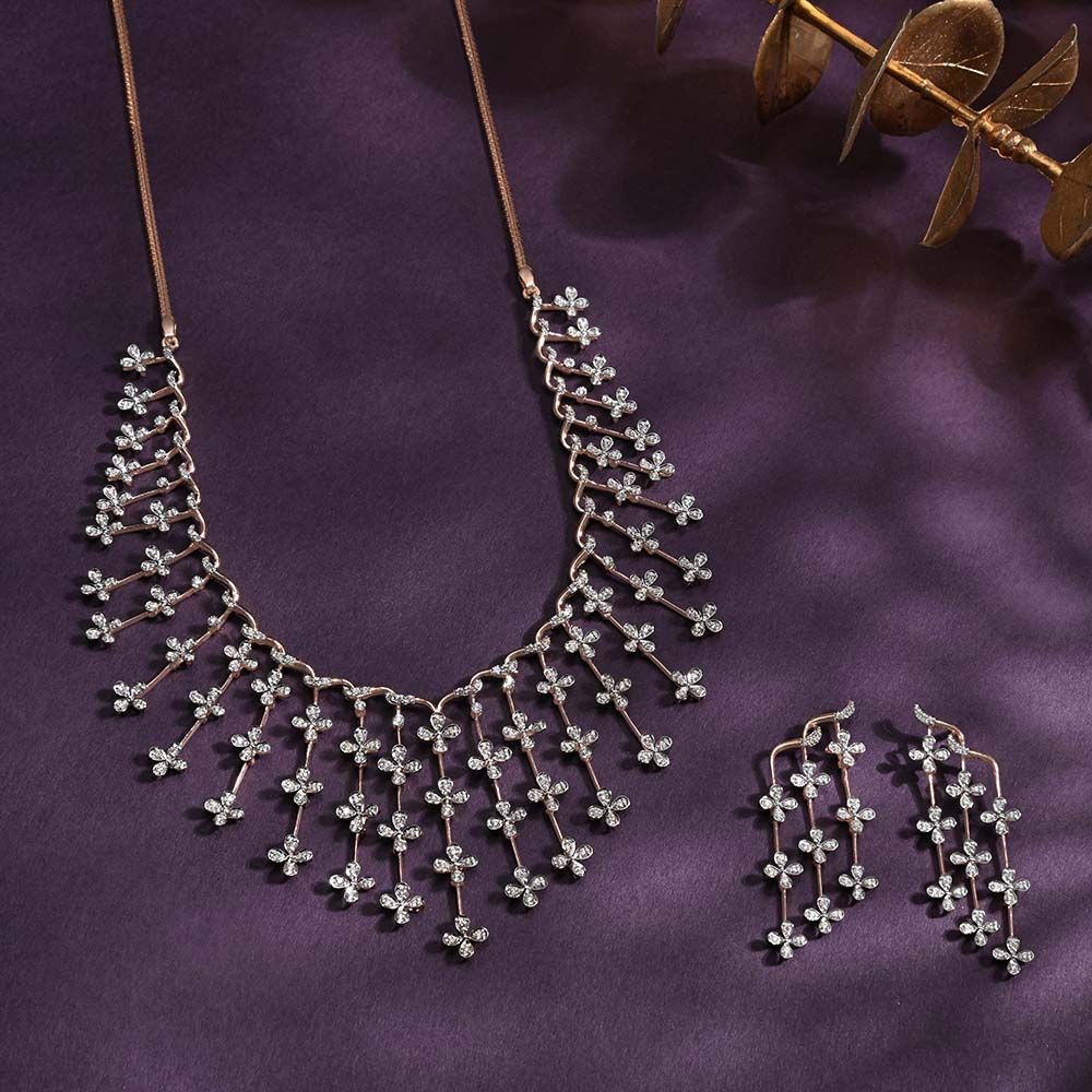 Buy Ethereal Bloom Astra Necklace Set ANS25A23-D900X0C Online at ORRA.