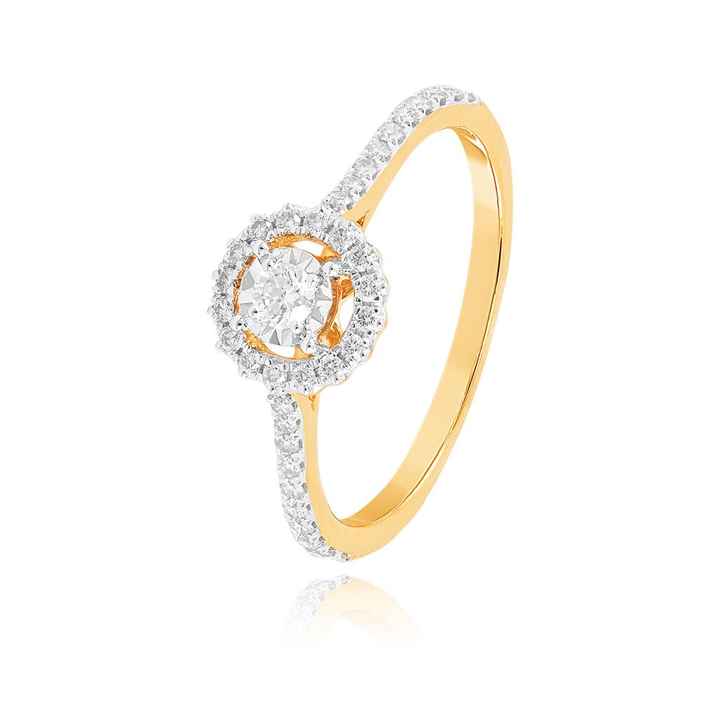 Buy Spark Classic Yellow Gold Ring ERG25K36 Online at ORRA.