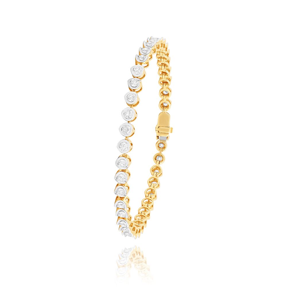 Buy Sparkling Yellow Gold Diamond Bracelet OBR23S10 Online at ORRA.