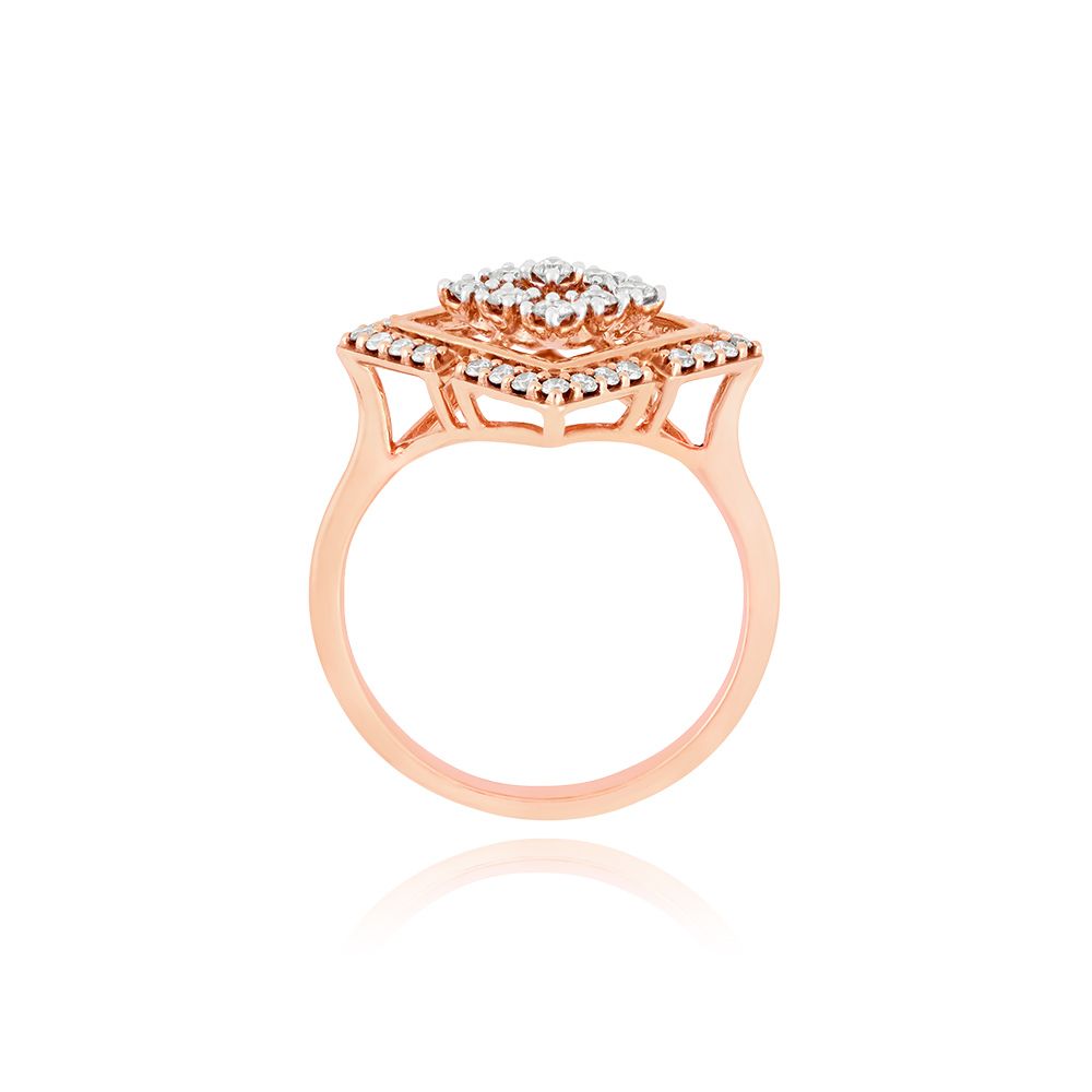 Buy Traditional Square Diamond Rose Gold Ring ORG24L69 Online at ORRA.