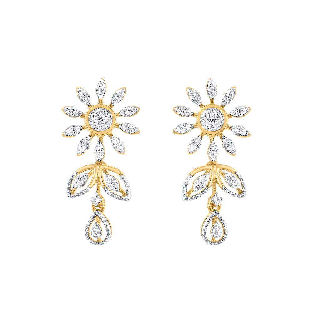 Buy Floral Leaf Pattern Diamond Necklace Set ONS22001-D400X0C Online at ...