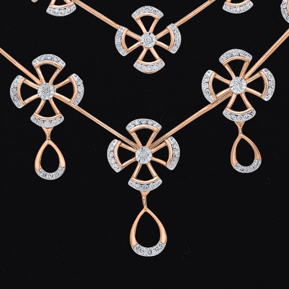 Buy Stunning Rose Gold and Diamonds Astra Jewellery Set ONS21001 ...